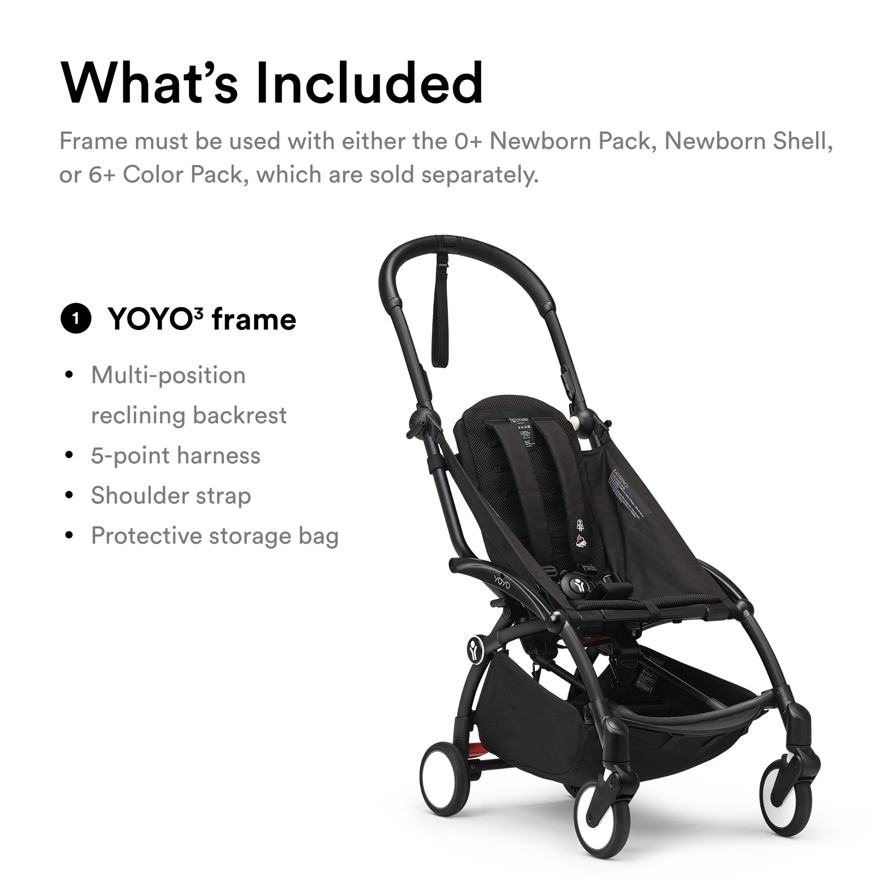 Buy Stokke YOYO³ Frame Black – Lightweight & Durable Stroller Base